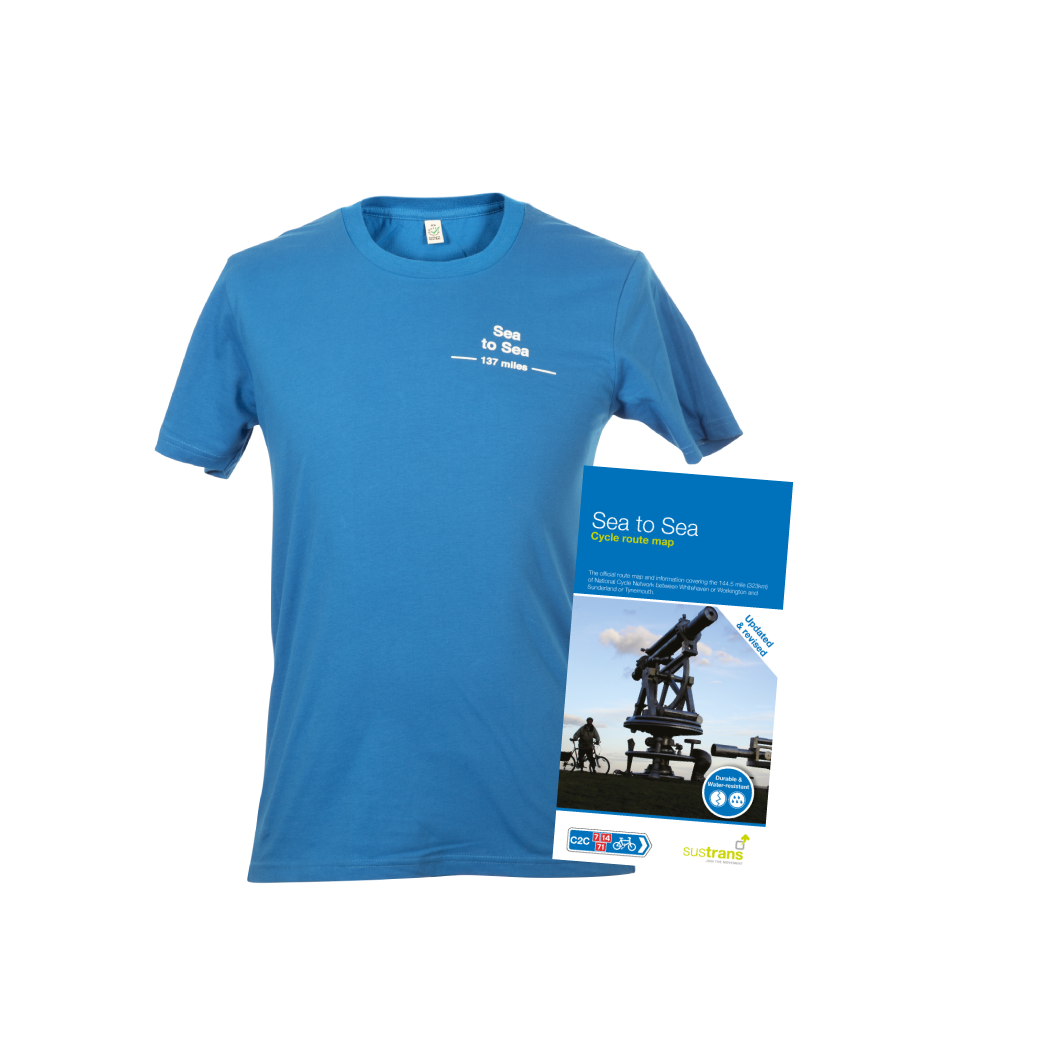 Sea to Sea (C2C) Cycle Map and T-Shirt – Walk Wheel Cycle Trust Shop