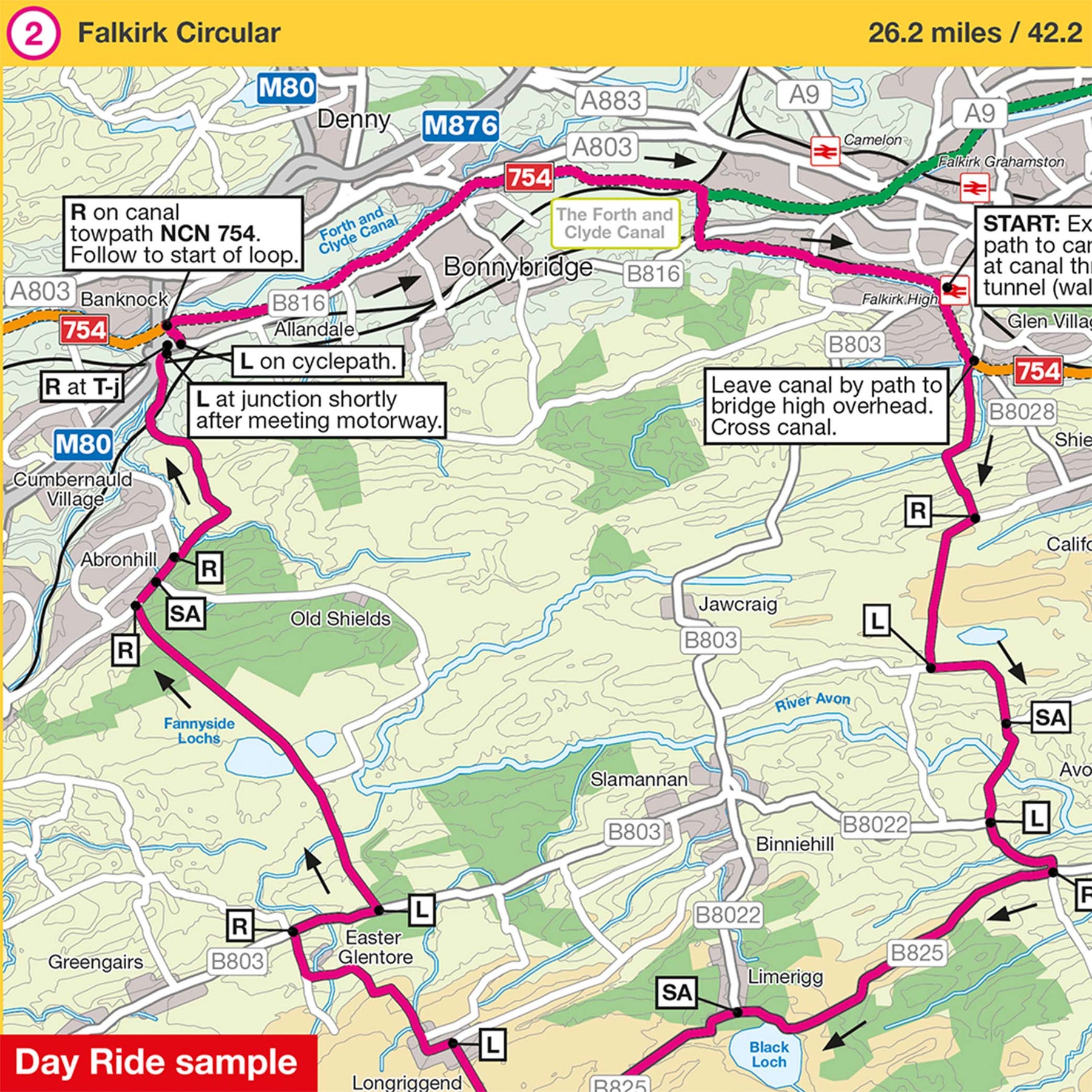 Edinburgh, Stirling and the Forth Cycle Map (40) – Walk Wheel Cycle ...