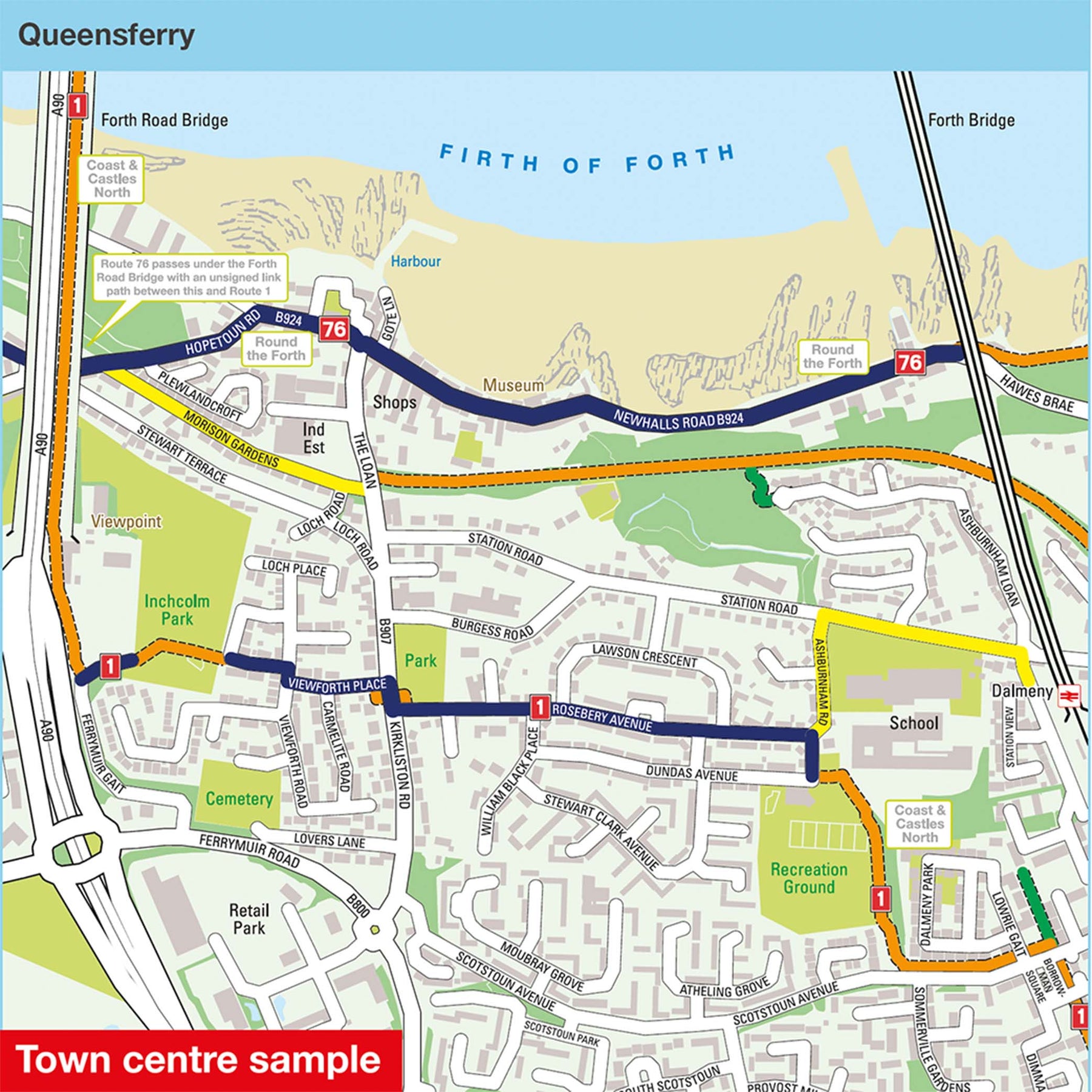Edinburgh, Stirling and the Forth Cycle Map (40) – Walk Wheel Cycle ...
